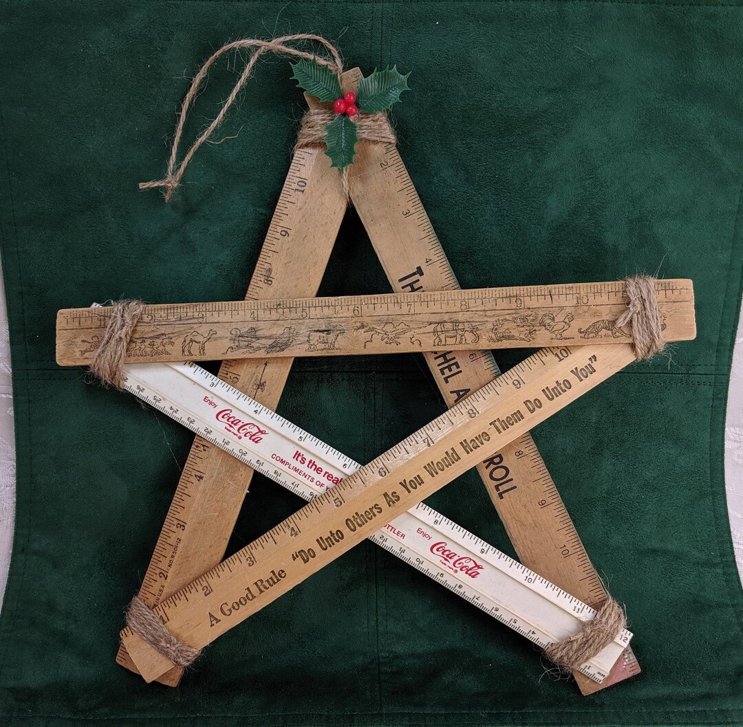 Vintage Rulers STAR Handmade Christmas Decoration Handmade Coca Cola ...