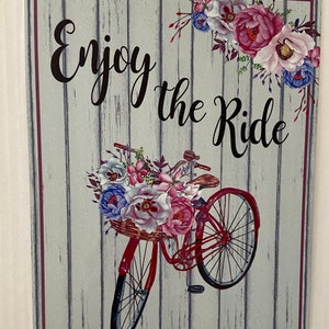 Enjoy the Ride Bicycle Sign 9 Inch Rectangle Aluminum - Etsy