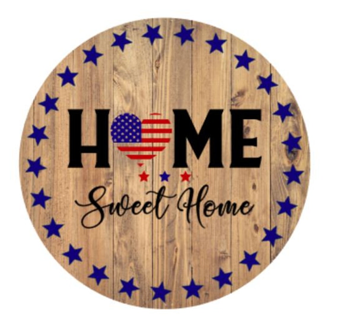 Patriotic Country Farmhouse Round Aluminum Sign home - Etsy