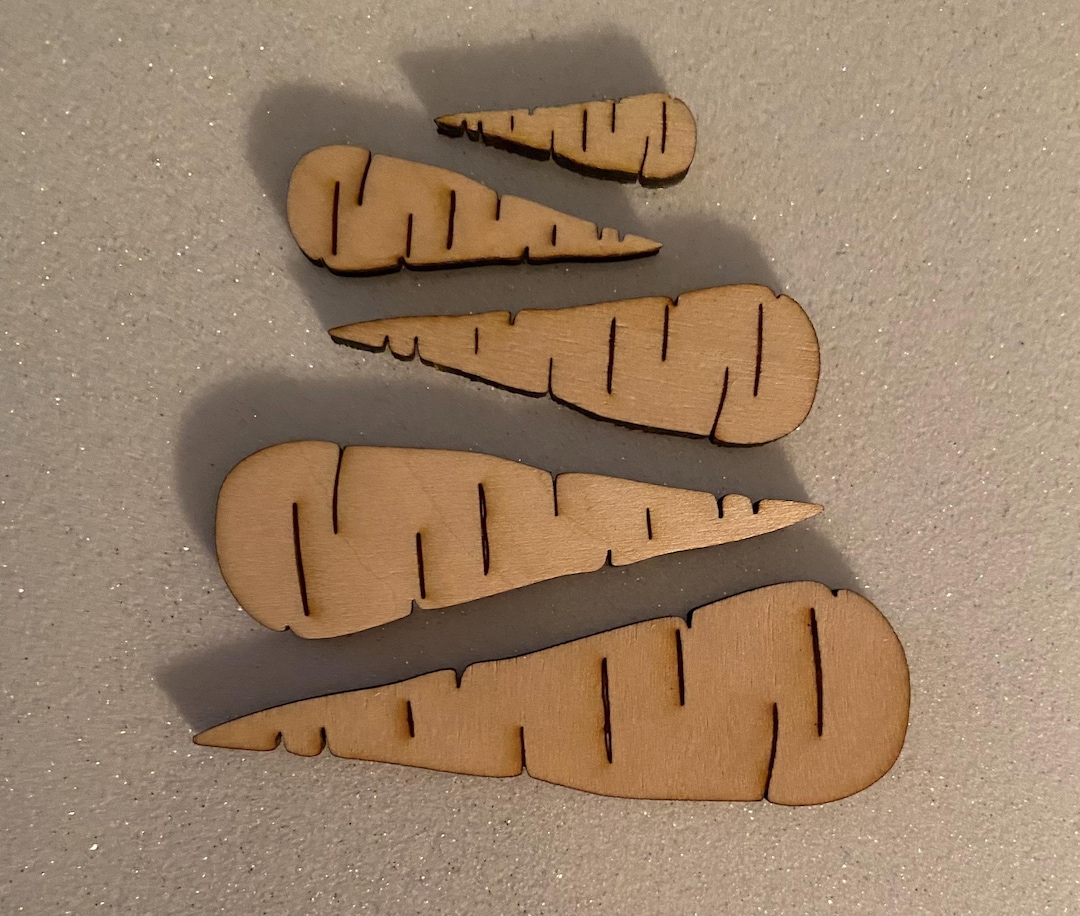 Snowman Carrot Noses - Set of 30 Pieces (6 per Size) Unfinished Carrots ...