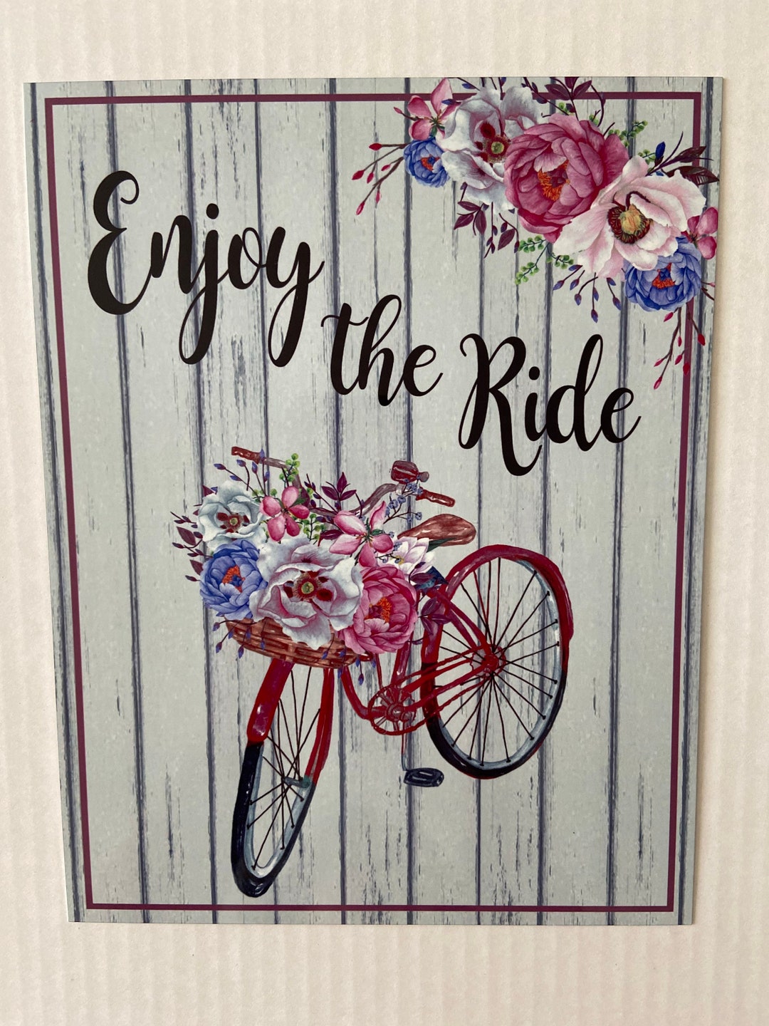 Enjoy the Ride Bicycle Sign 9 Inch Rectangle Aluminum - Etsy