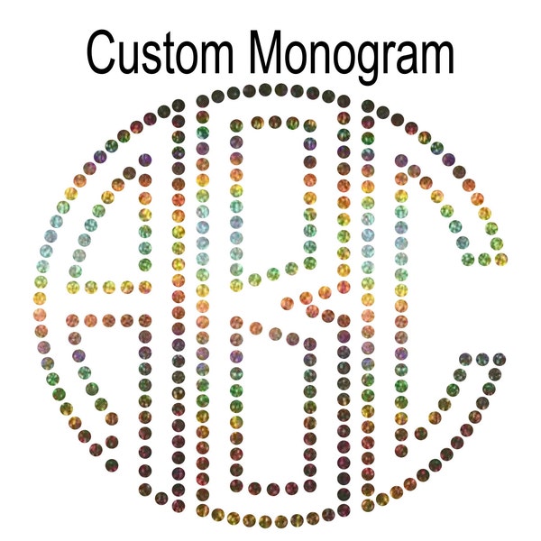 Rhinestone Monogram - Etsy