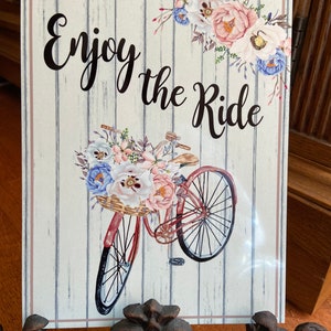 Enjoy the Ride Bicycle Sign 9 Inch Rectangle Aluminum - Etsy