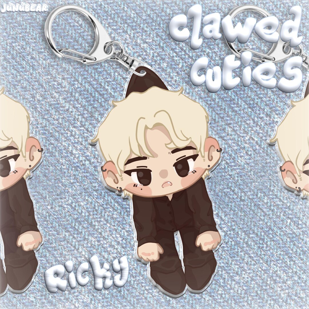 Zerobaseone Shen Ricky Acrylic Keychain Clawed Cuties Paper Doll Style ...