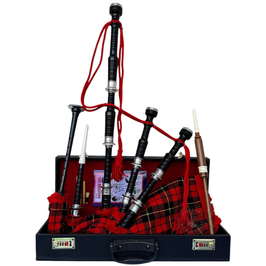 Highland Bagpipe - Wallace Red Modern Tartan - Synth Bag, Chanter ...