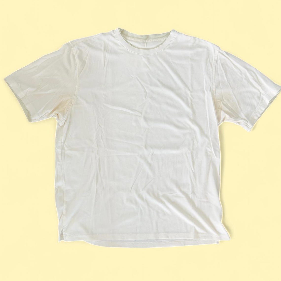 Vintage Cream White T-shirt for Men, Minimalist Cotton Blend Tee ...