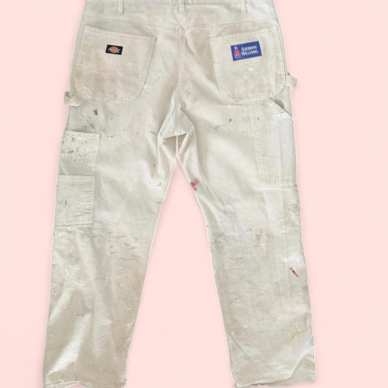 Vintage Dickies Off-white Painter Work Pants, Distressed Canvas ...