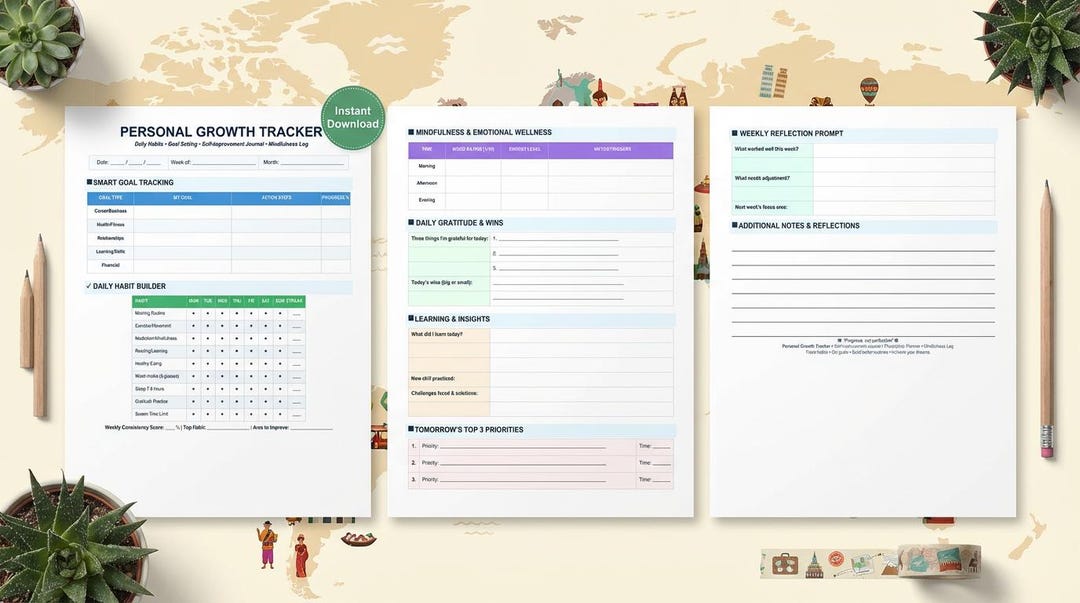 Personal Growth Planner Printable | Self Improvement, Goal Planner ...