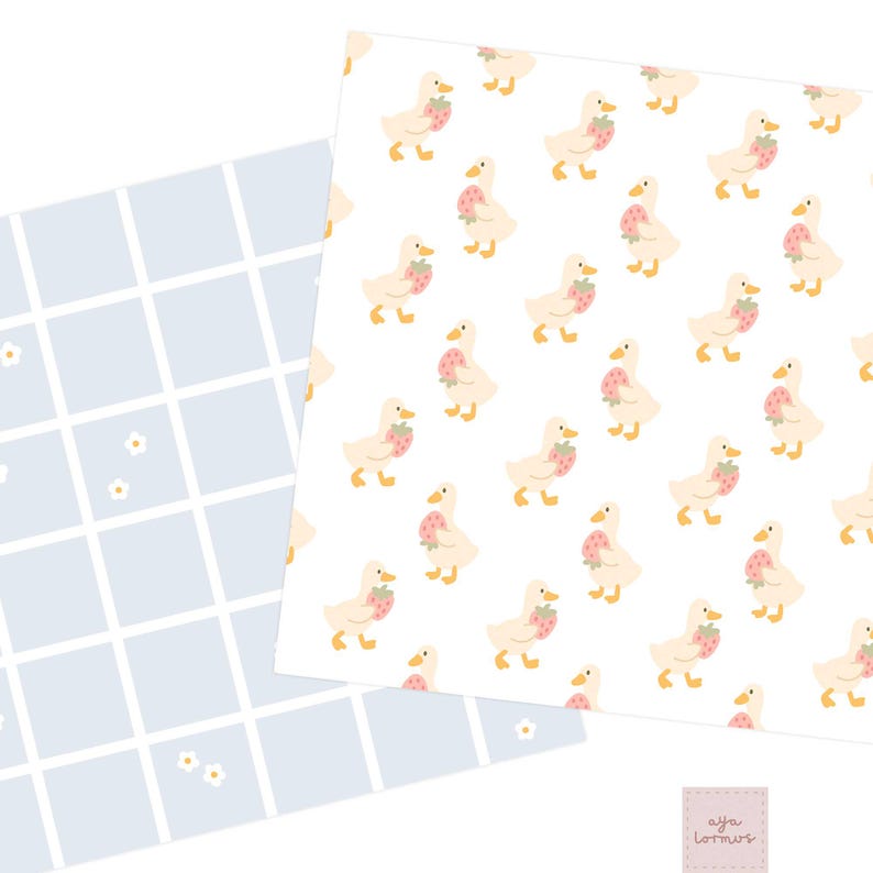 Silly Goose Strawberry Seamless Pattern, Goose Seamless Files, Summer ...