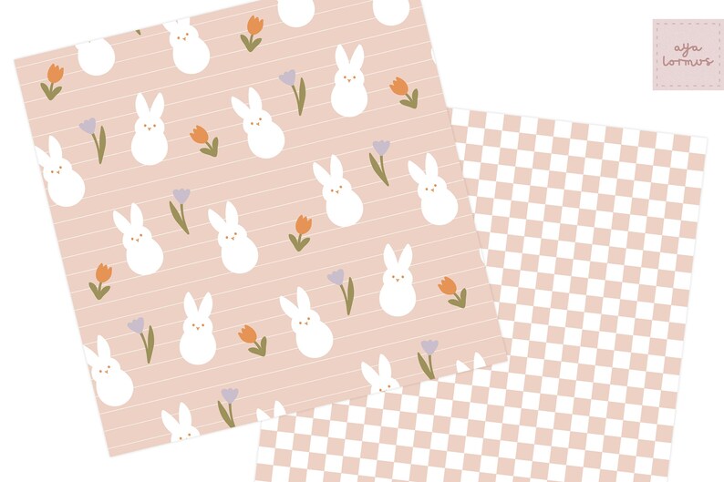 Spring Seamless File, Bunny Cottage Core Seamless Pattern, Pastel ...