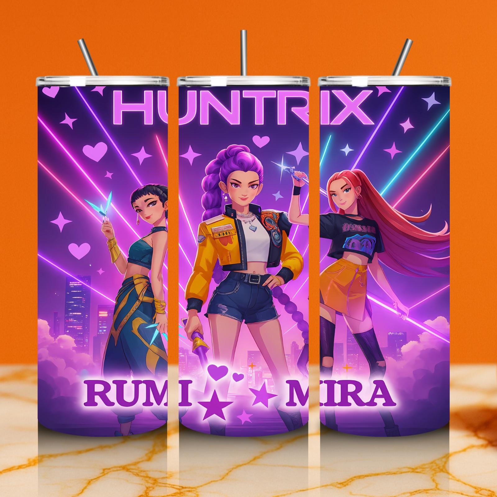Huntrix 20oz Tumbler Wrap Png Bundle, Demon Hunters Tumbler, Gift for ...