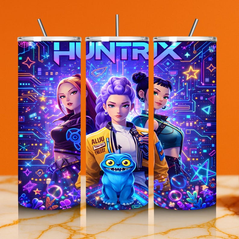 20oz Kpop Demon Hunters Tumbler Wrap | Huntrix Tumbler | Kpop ...