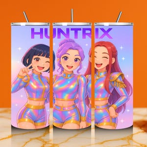Huntrix 20oz Tumbler Wrap Png Bundle, Demon Hunters Tumbler, Gift for ...