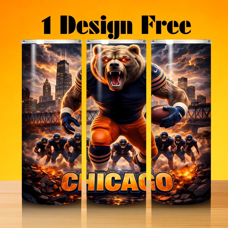 20oz Skinny Tumbler Wrap PNG, Chicago Tumbler Wrap, Sport 20oz Tumbler ...