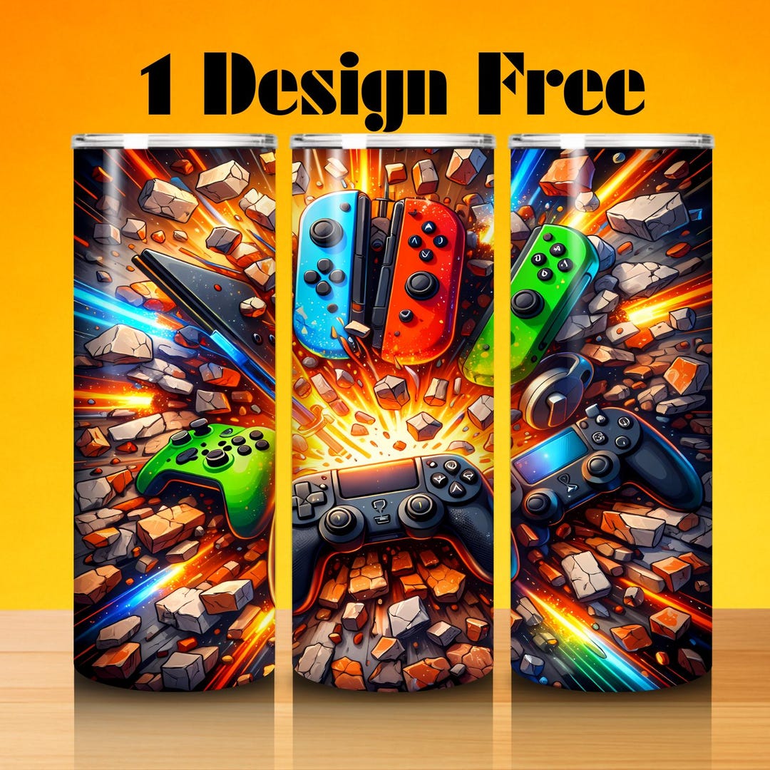 Gaming Controller 20 Oz Tumbler Wrap: Console Design (digital Download ...