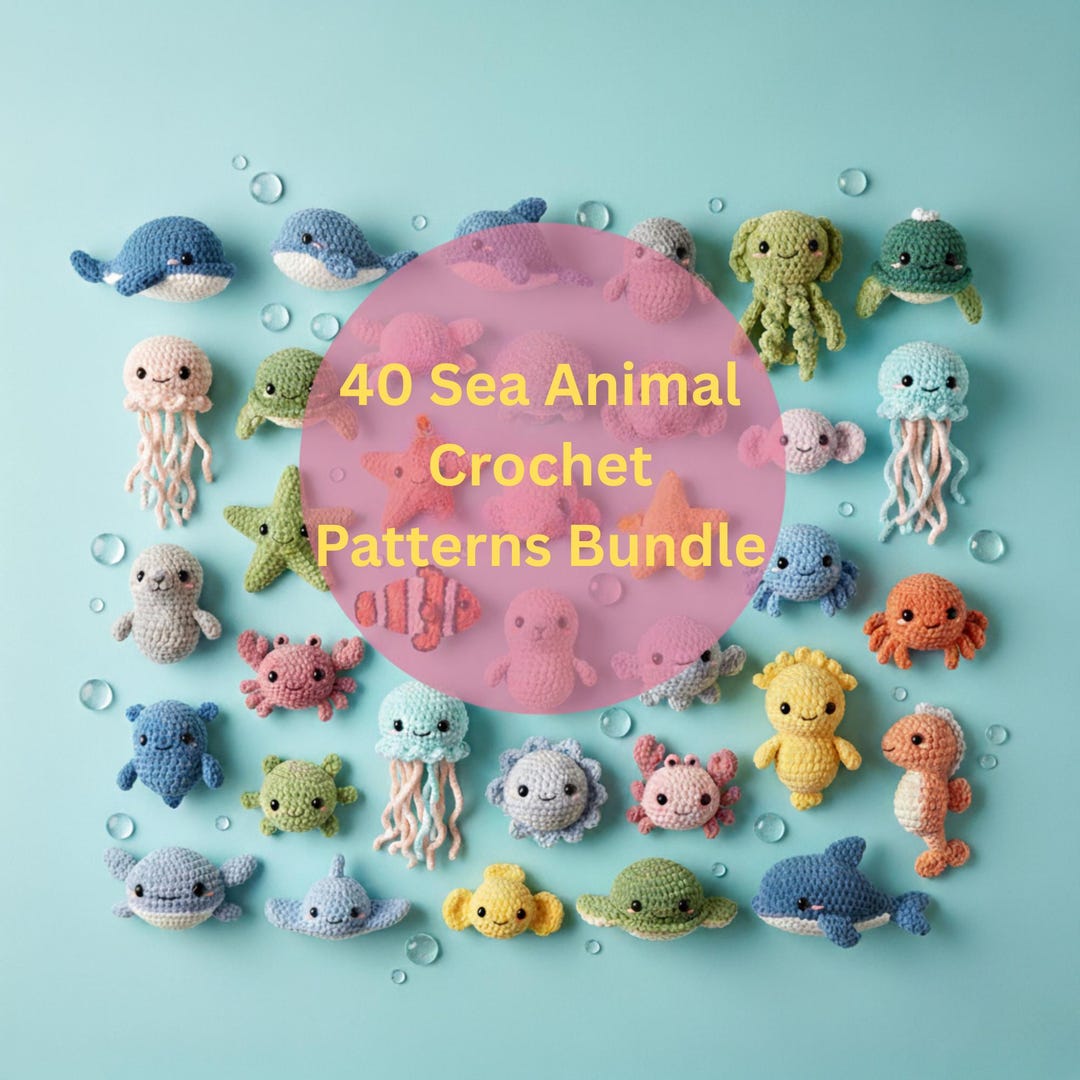 Top 40 Sea Animal Crochet Patterns in One Bundle - 40 Patterns PDFS - Etsy