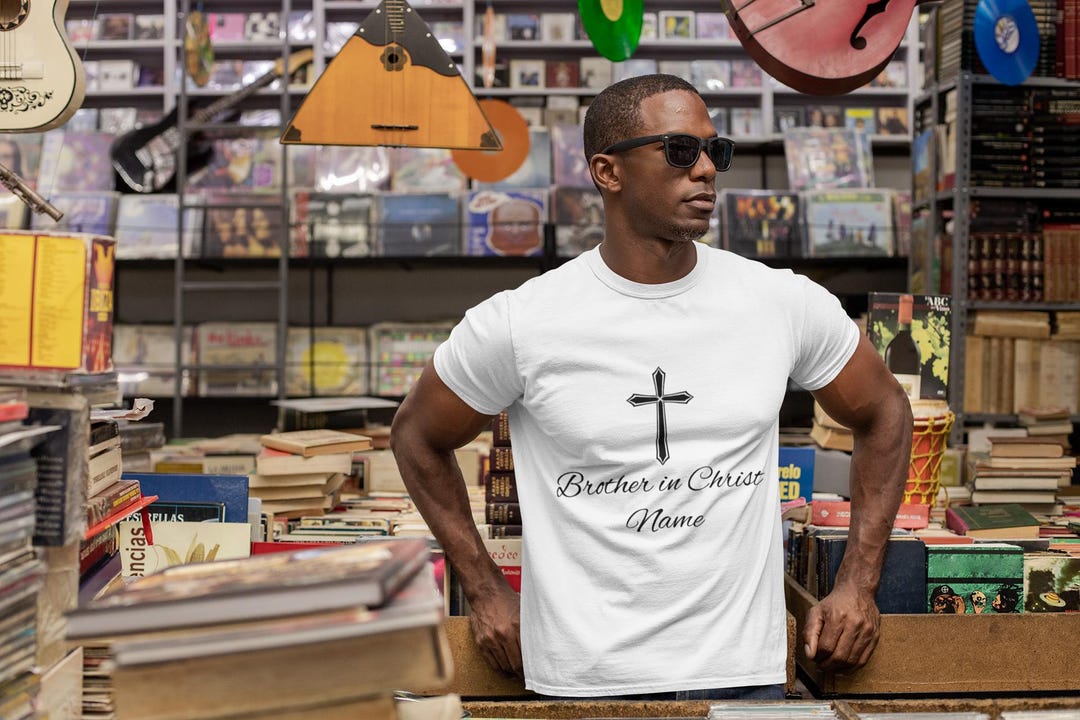 Christian Cross Brother in Christ T-shirt | Personalized Name - Etsy