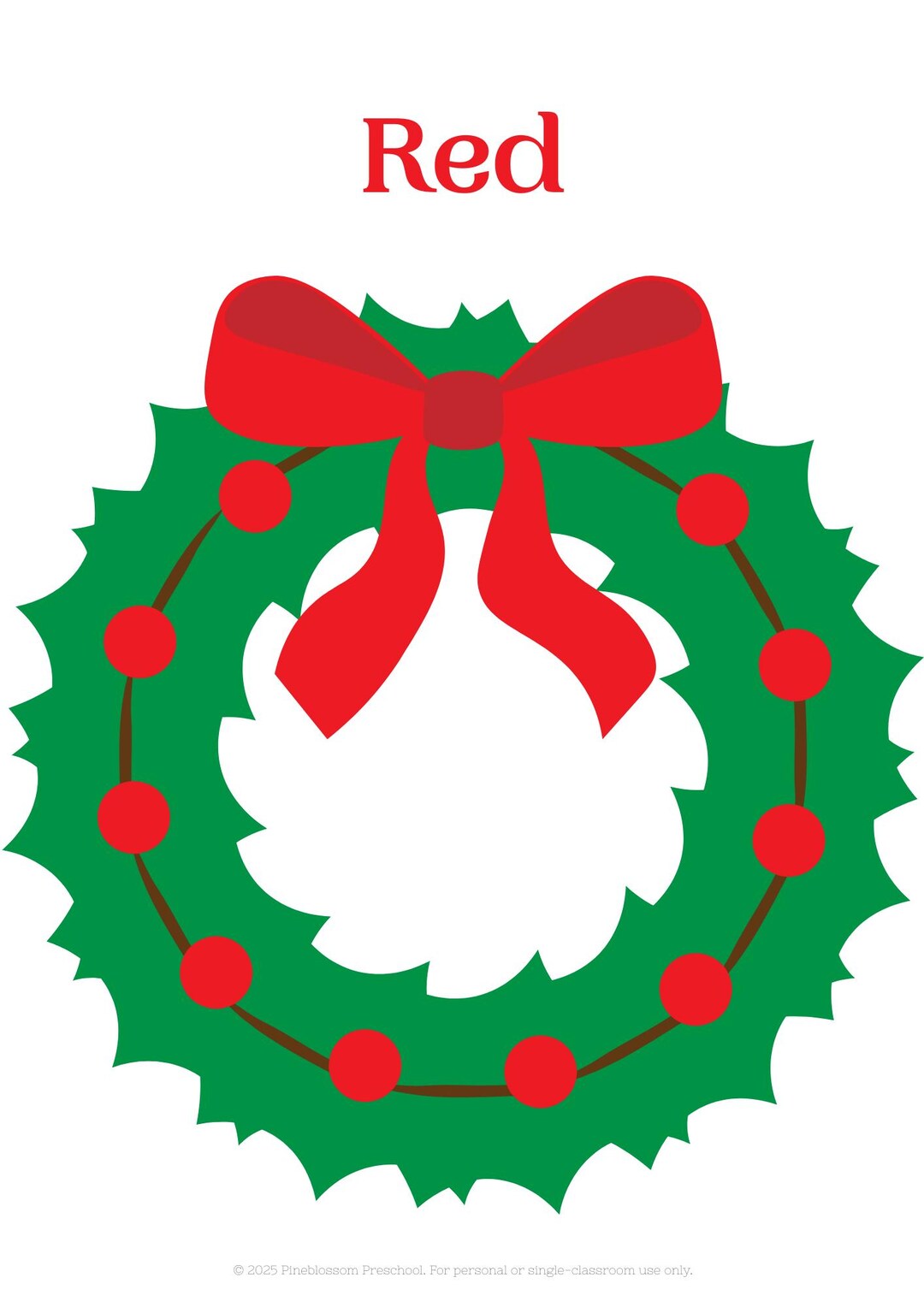 Christmas Wreath Color Sorting Activity - Etsy