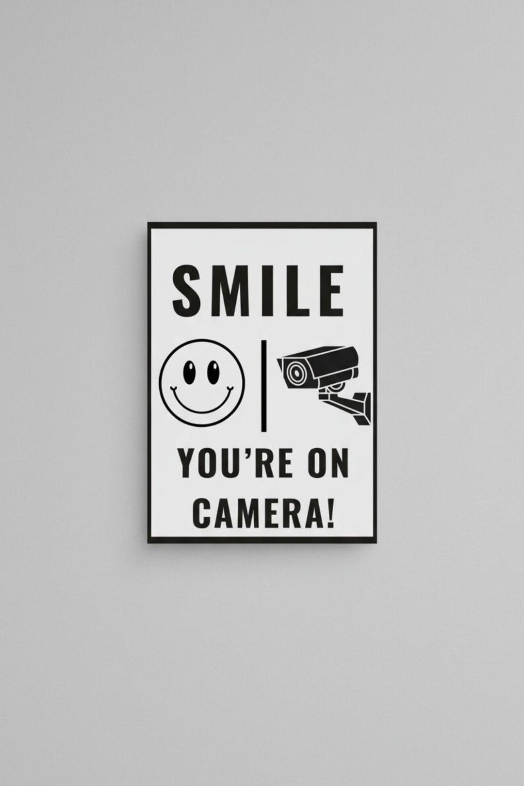 Smile You're on Camera Printable Poster Sign | Security Notice Camera ...