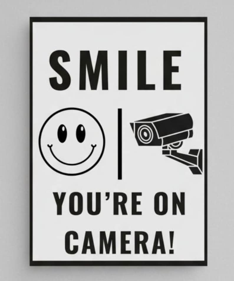 Smile You're on Camera Printable Poster Sign | Security Notice Camera ...