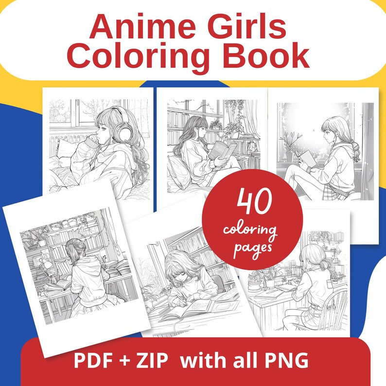 Cozy Anime Girl Coloring Book | Cute Anime Coloring Pages | Relaxing ...