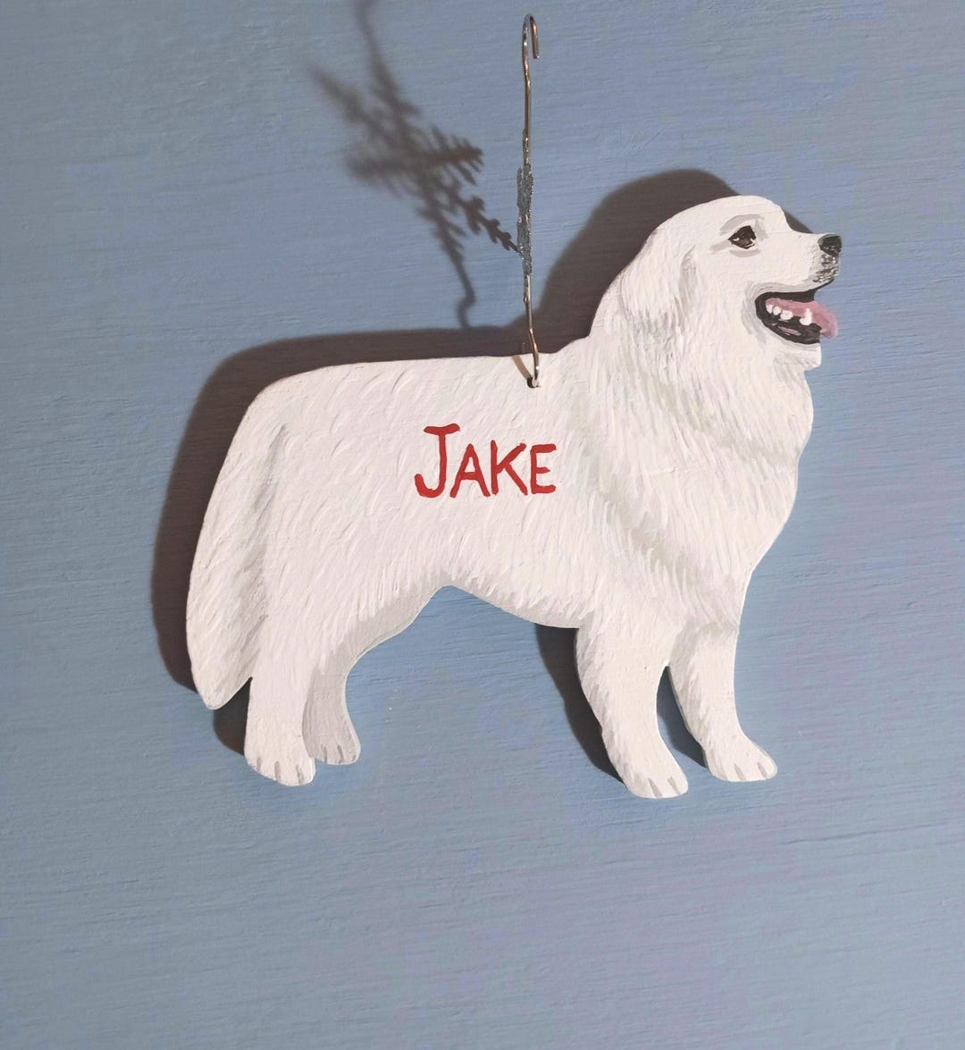 For New Custom Painted Order, Great Pyrenees Ornament, Hand Painted on ...