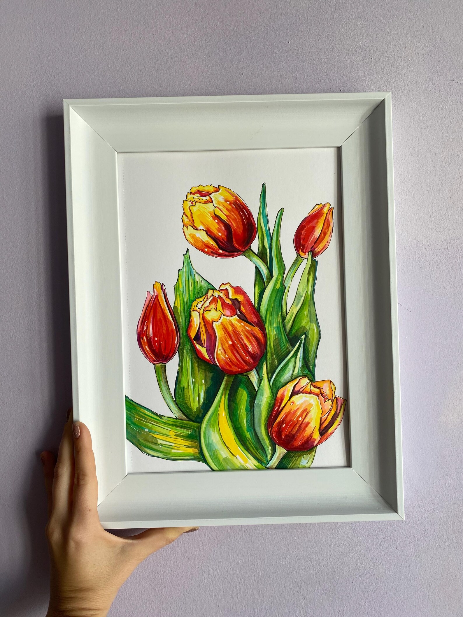 Tulip Splash, A4 Marker Artwork - Etsy