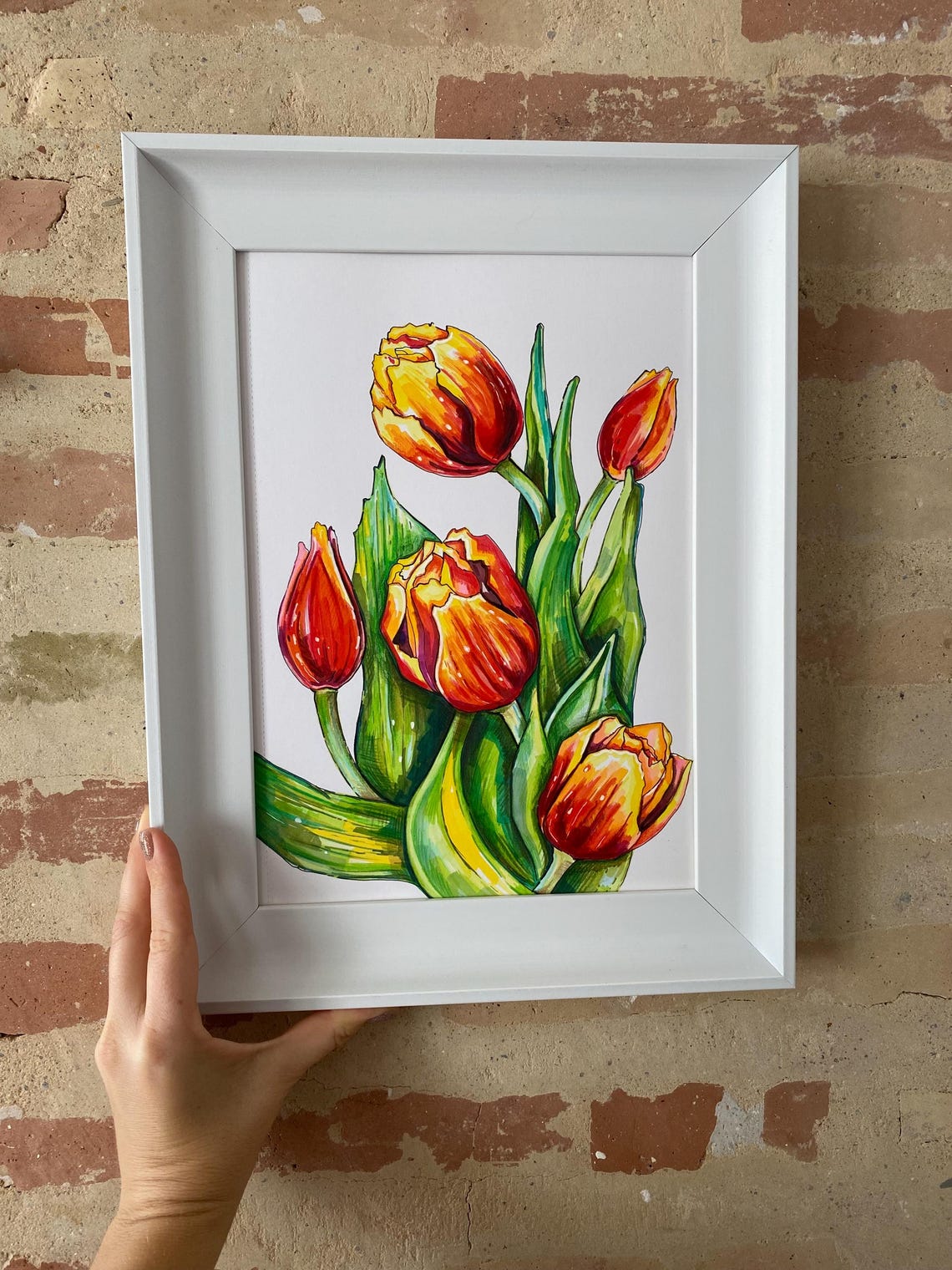 Tulip Splash, A4 Marker Artwork - Etsy