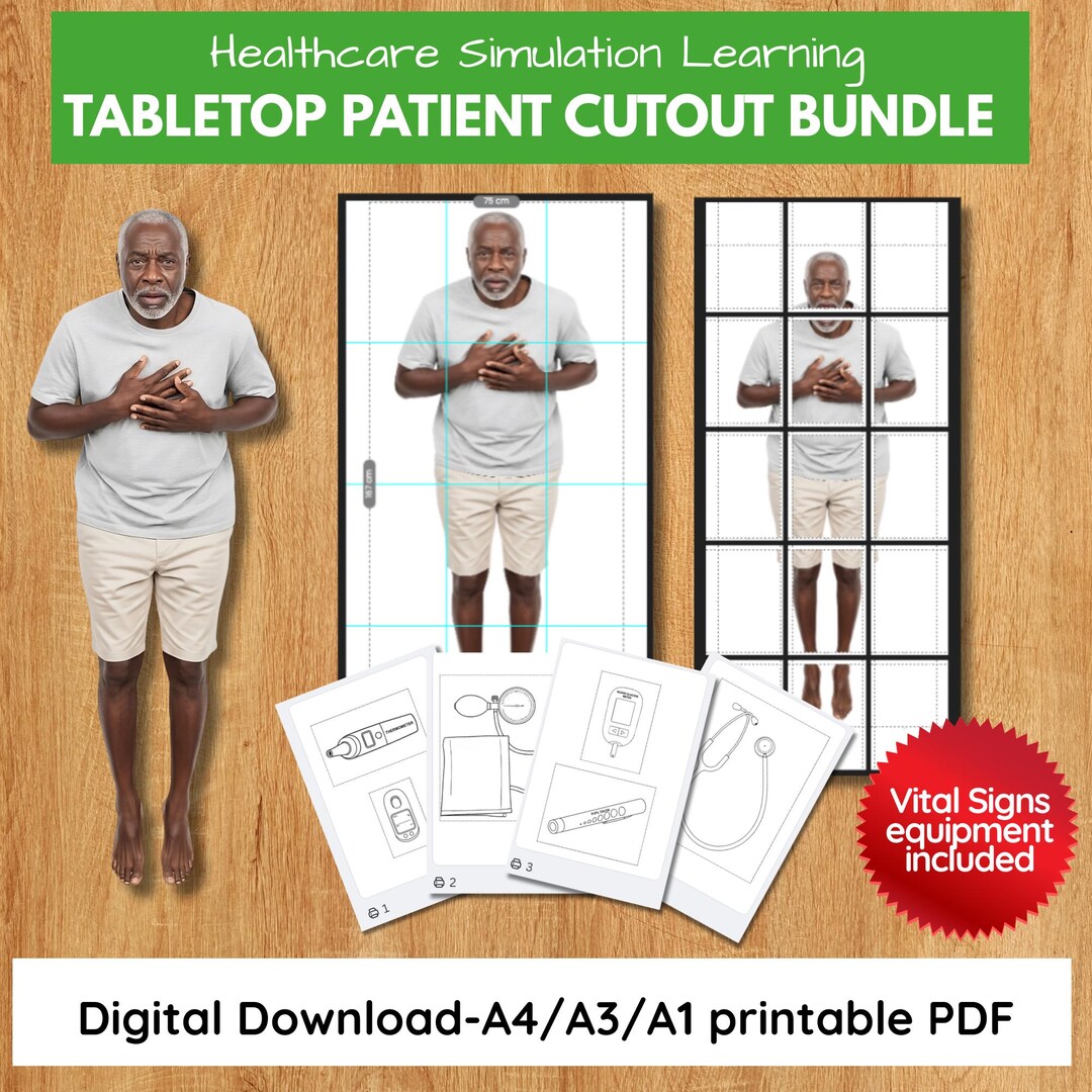Tabletop Patient Cutout With Vital Signs: Healthcare Simulation ...