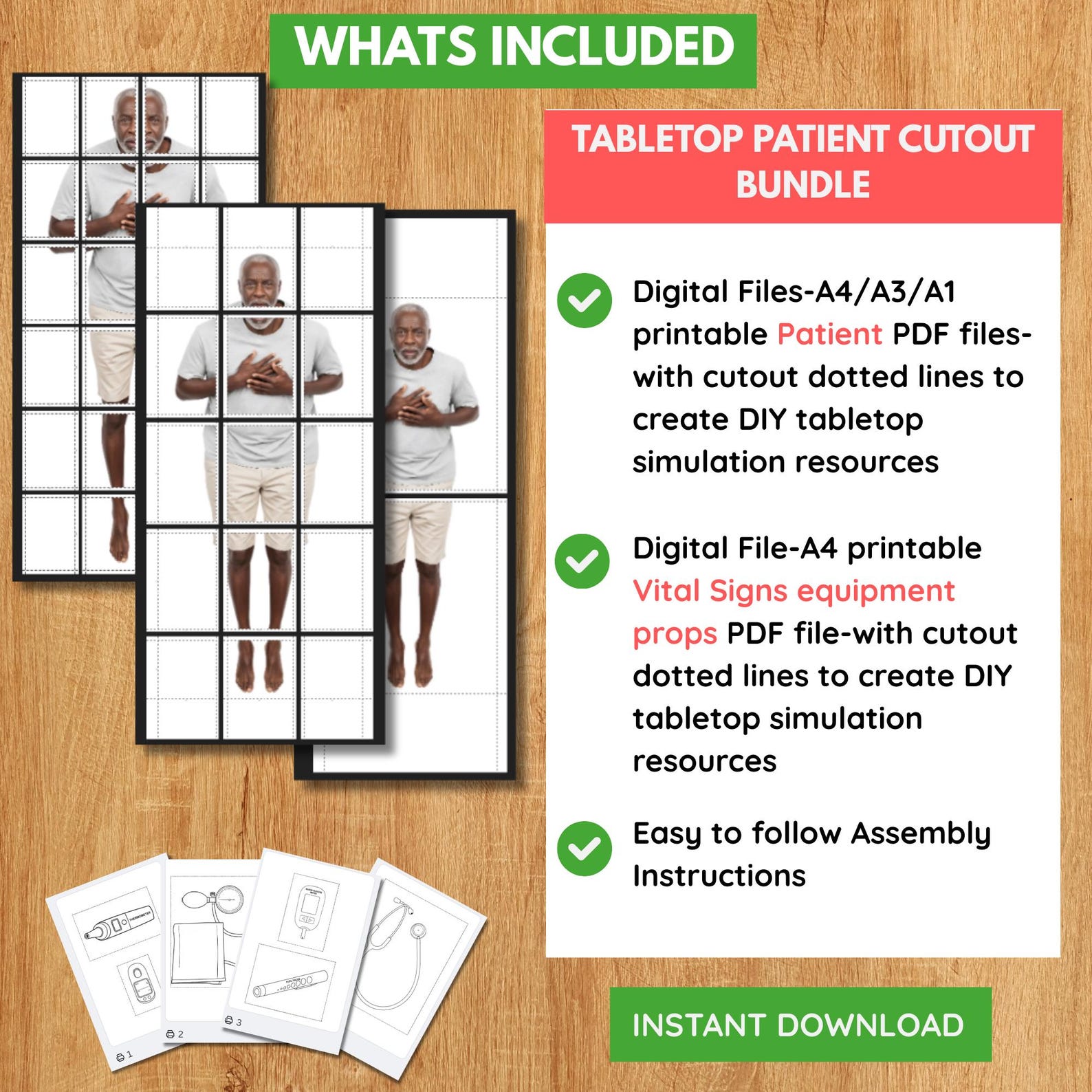 Tabletop Patient Cutout With Vital Signs: Healthcare Simulation ...