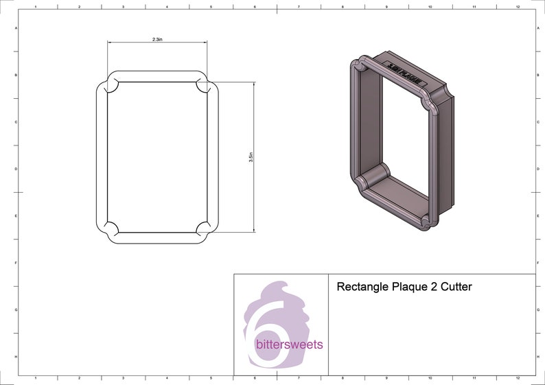 Rectangle Plaque 2 Cookie Cutter Rectangular Plaque Cutter - Etsy