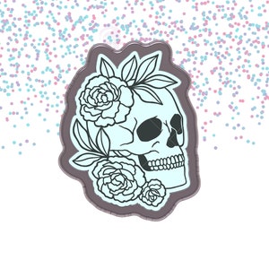 Floral Skull 3 Cookie Cutter - Halloween Skull Cookie Cutter - Etsy