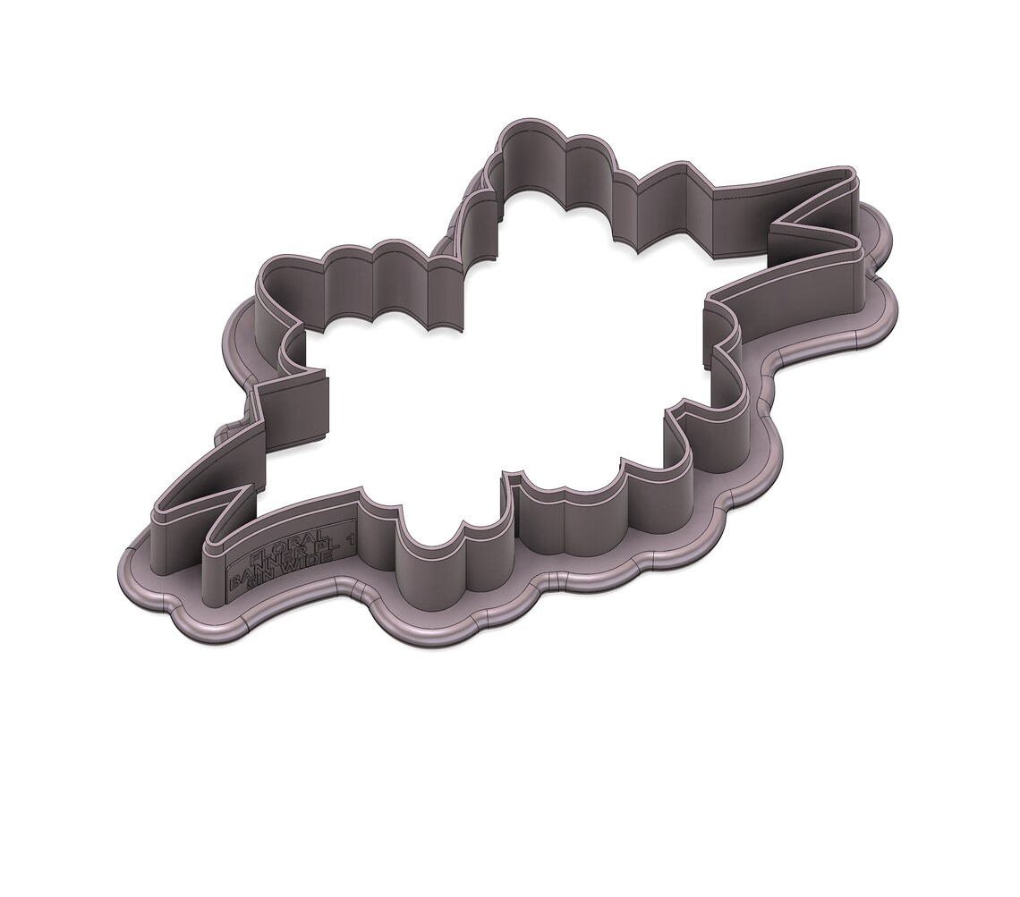 Floral Banner Plaque 1 Cookie Cutter Floral Ribbon Banner | Etsy