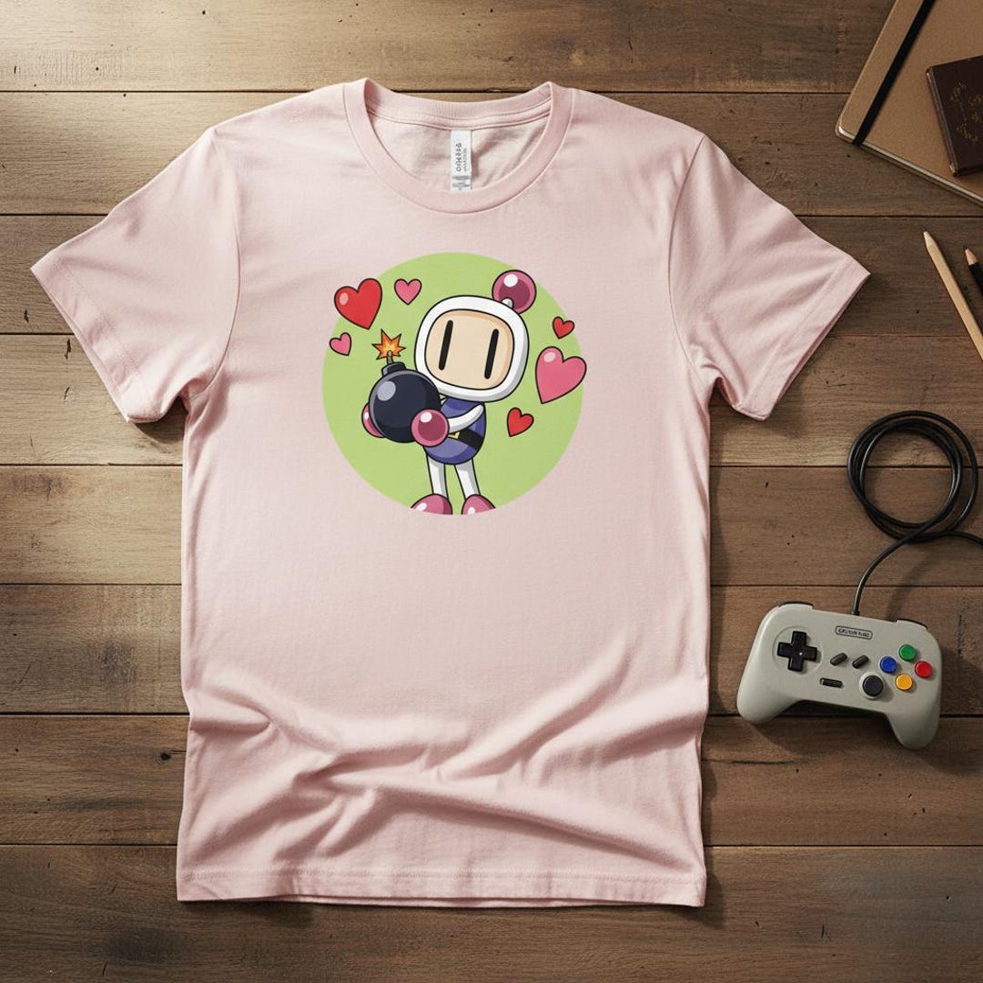Bomberman T-shirt | Retro Arcade Love Blast Graphic Tee - Etsy