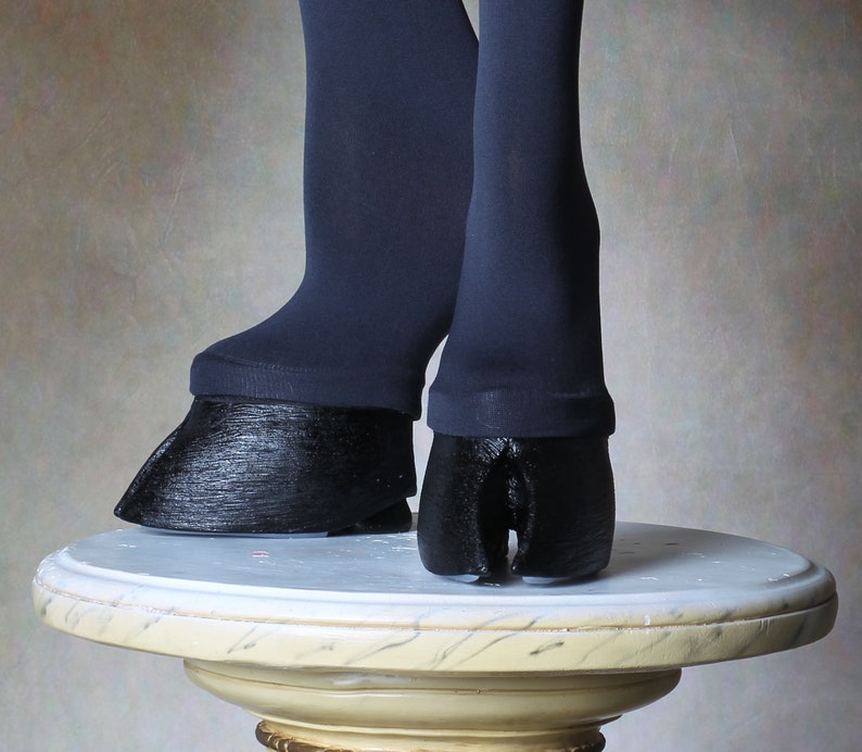 BLACK Creature Feet Unisex Cloven Hoof Shoes With Thigh High - Etsy