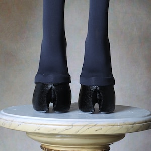 BLACK Creature Feet Unisex CLOVEN Hoof Shoes With Thigh High Leggings ...