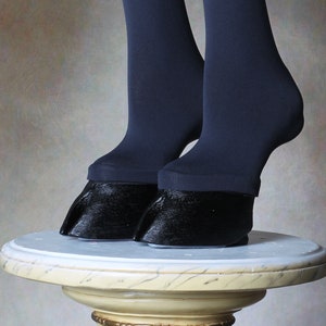BLACK Creature Feet Unisex CLOVEN Hoof Shoes With Thigh High Leggings ...