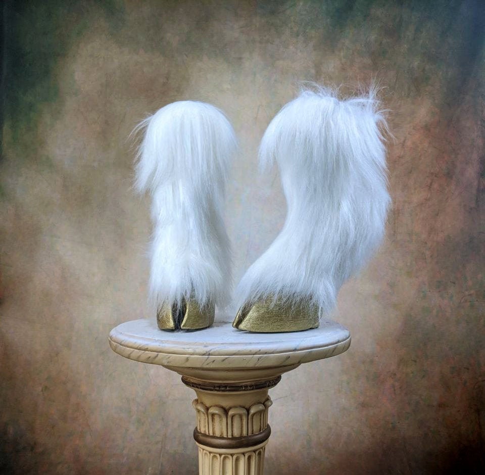Creature Feet Unisex Faux Fur Feathered Custom Cloven Hooves | Etsy Canada