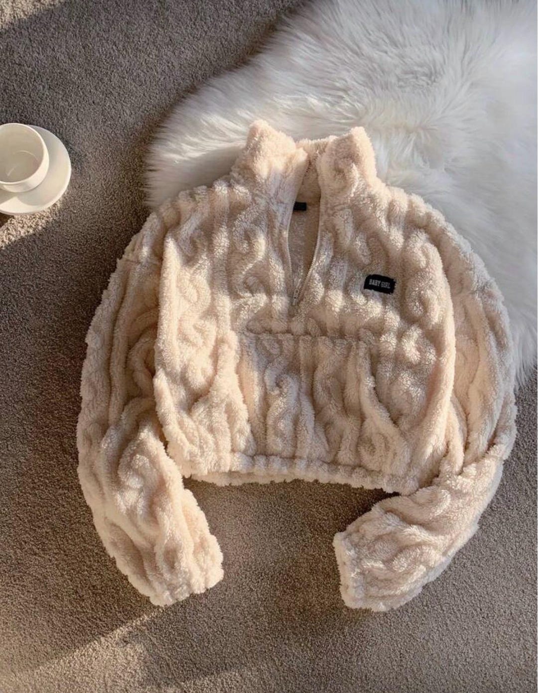 Women’s Fuzzy Zip-up Stand Collar - Etsy