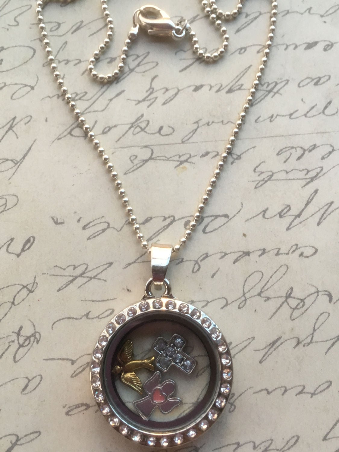 Floating Charm Locket Necklace for Women, Mini Locket Necklace With ...