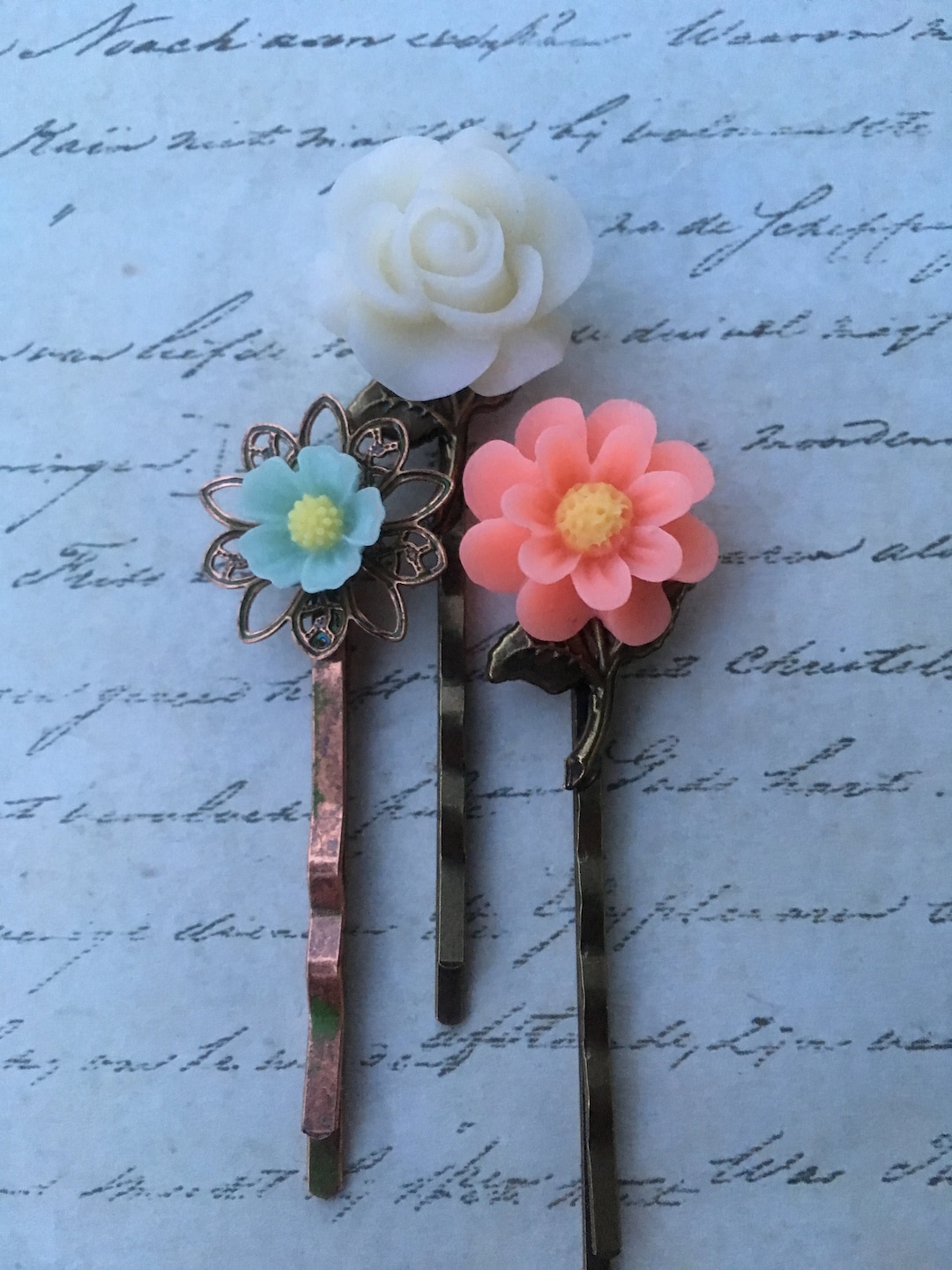 Handmade Flower Bobby Pins for Hair - Etsy