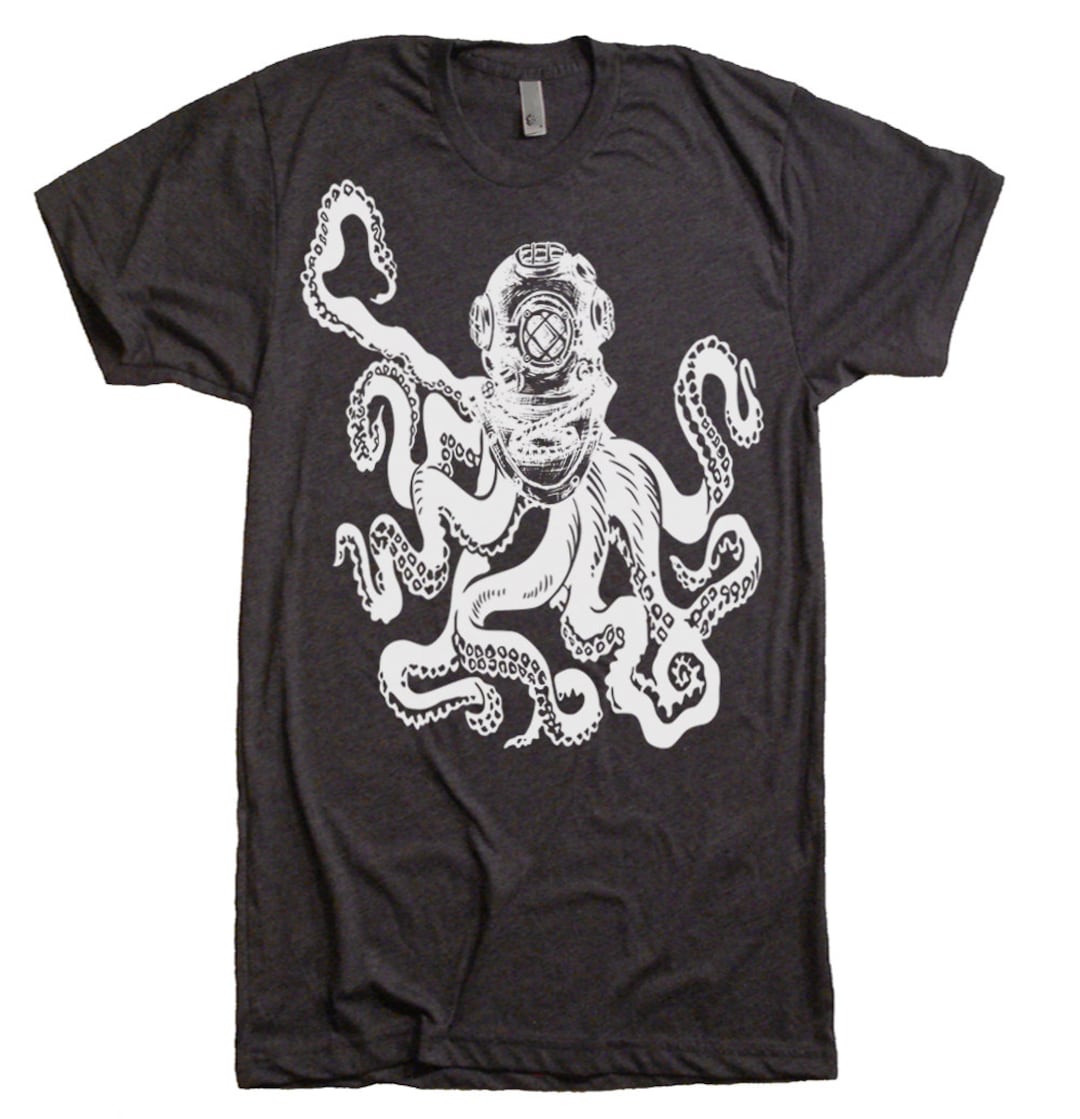 Deep Sea Diver Octopus T-shirt, Nautical Shirts, Gifts - Etsy