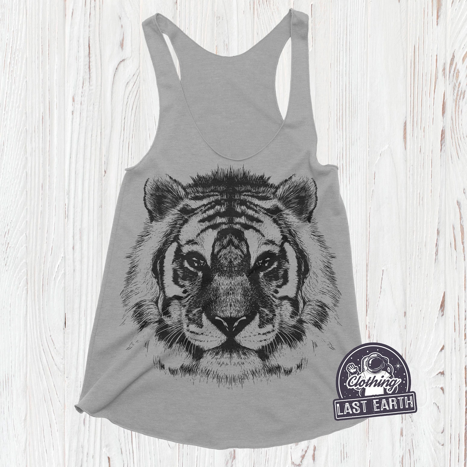 Tiger Face Tank Top Tiger Shirt Womens Tops Animal Print Running Shirt ...