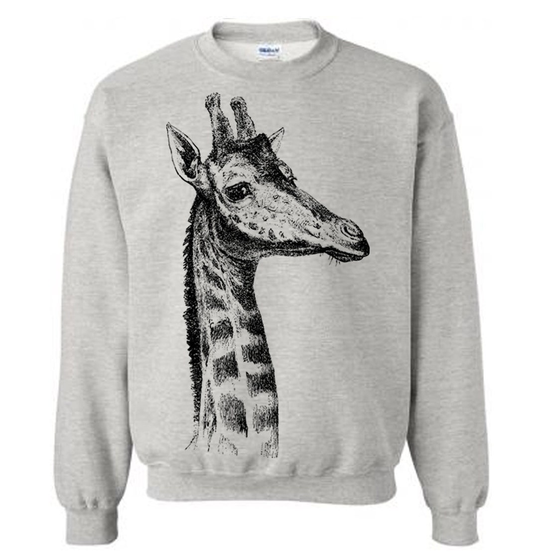 Giraffe Fleece Sweatshirt, Unisex Pullover Sweater, Animal ...