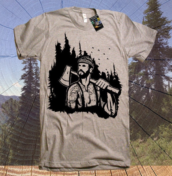 Lumberjack T-Shirt Gifts For Him Forest Print Mens Gift | Etsy