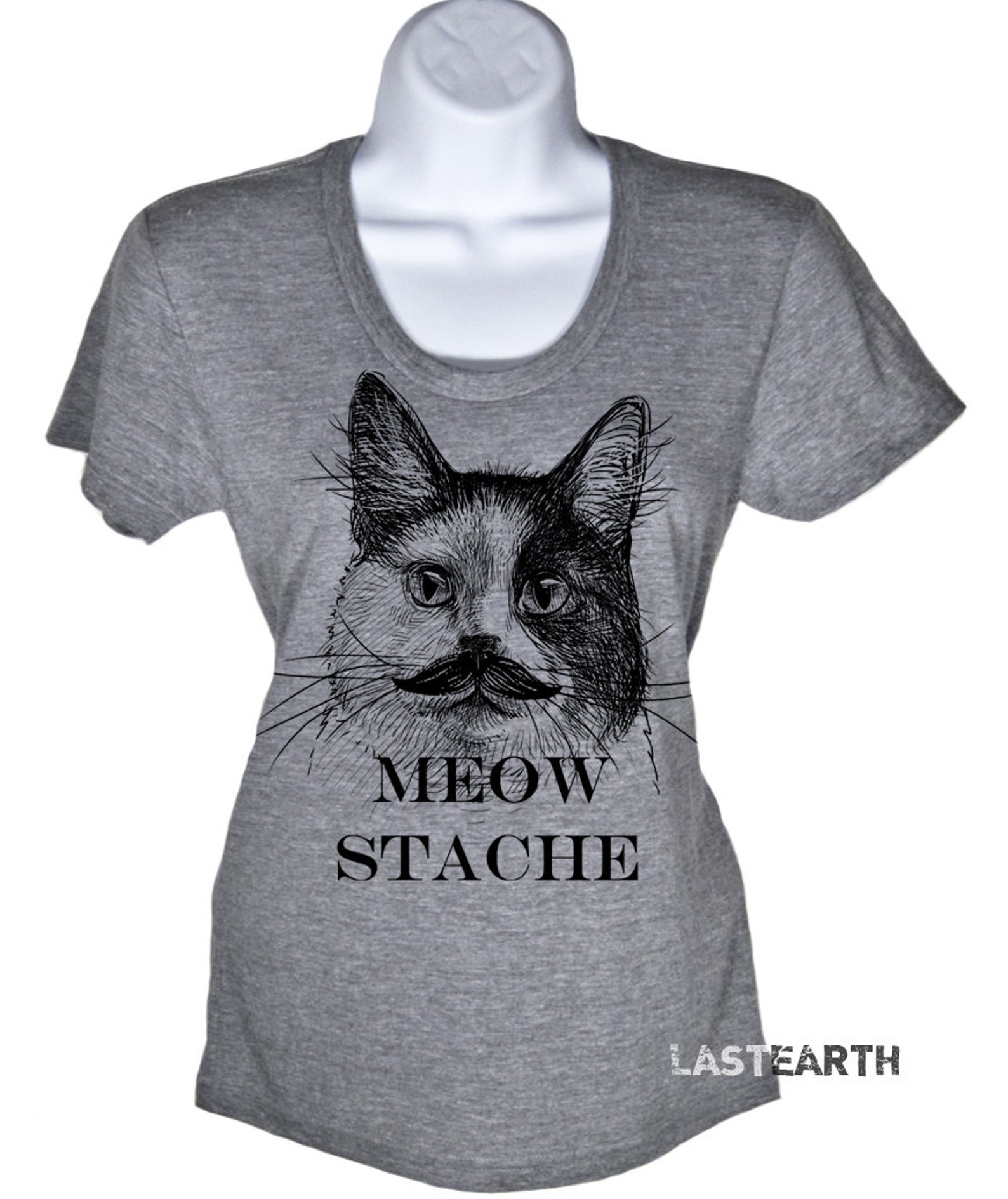 Meow Stache Cat T-shirt Crazy Cat Lady Cat Shirt Cat Lover - Etsy