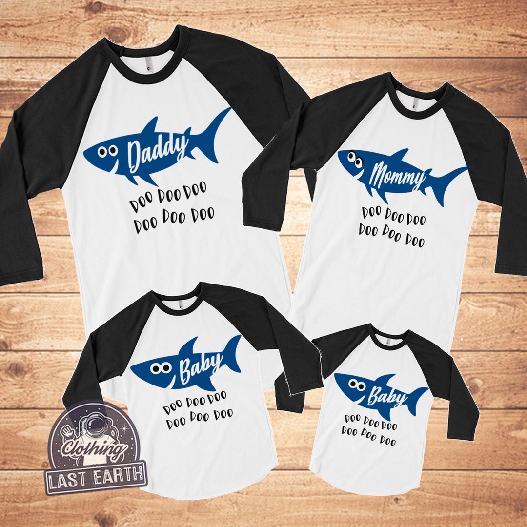 Family Shark Matching Shirts, Mommy, Daddy, Baby Shark Shirts, Music ...