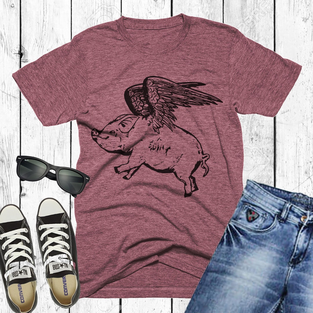 Flying Pig T-shirt | Funny Pig Shirt | Pig Gifts | Funny Shirts | Farm ...