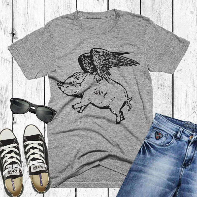 Flying Pig T-Shirt Funny Pig Shirt Pig Gifts Funny | Etsy