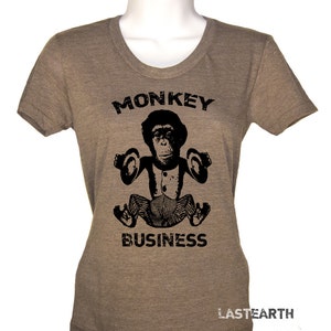 Womens Monkey Business T-shirt - Music Monkey Shirt - Chimpanzee Tee ...